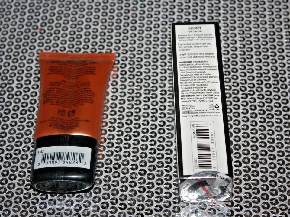 NYX EYEBROW GEL/GEL POUR SOURCILS EBG01& BORN TO GLOW! LIO3 LOT OF 2 ...