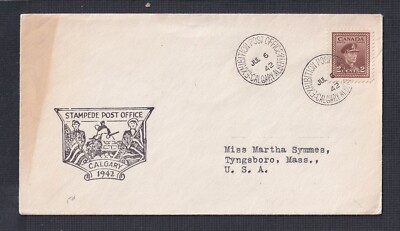 CANADA 1942 ’STAMPEDE POST OFFICE’ CACHETED COVER CALGARY EXHIBITION P ...
