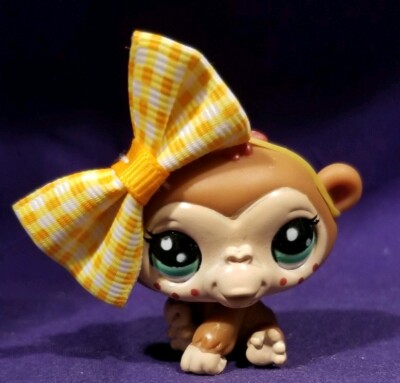 Littlest Pet Shop LPS Brown Freckles Monkey Chimp Gorilla Green Eyes ...