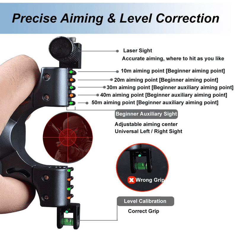 Hunting Laser Slingshot Professional Catapult With Rubber Aim Point ...