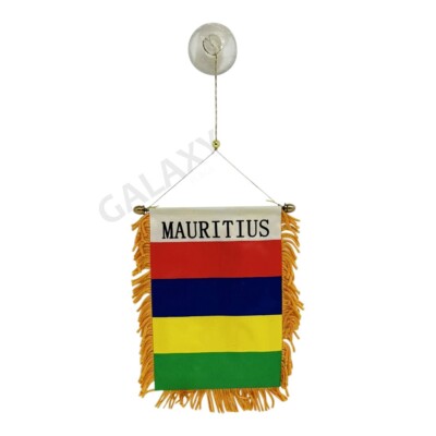 Mauritius Flag Mini Banner / Double Sided Mini Mauritius Car Window ...