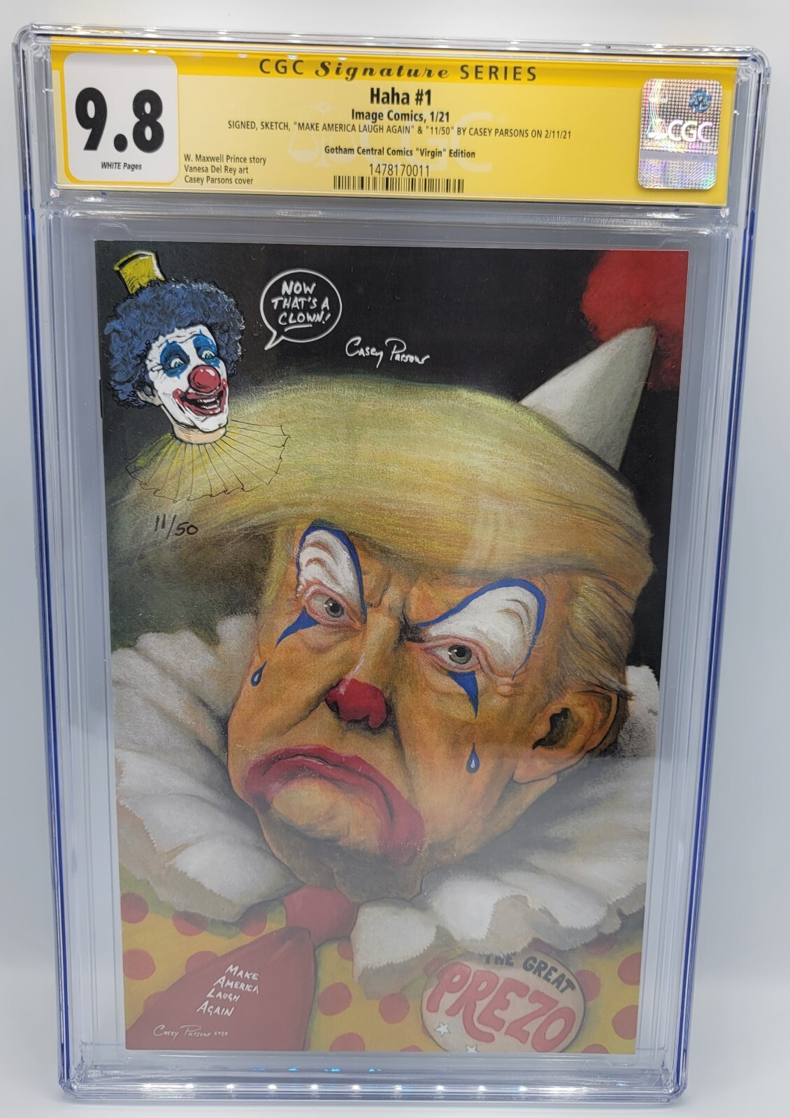 HAHA #1 CGC 9.8 SS Trump Gotham Central VIRGIN Sign Sketch Casey ...