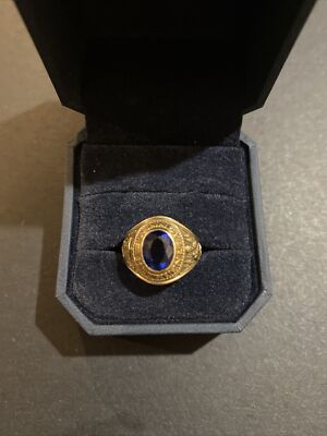 Balfour 10K Yellow Gold Blue Stone 1969 methuen Tenney Class Ring Size ...