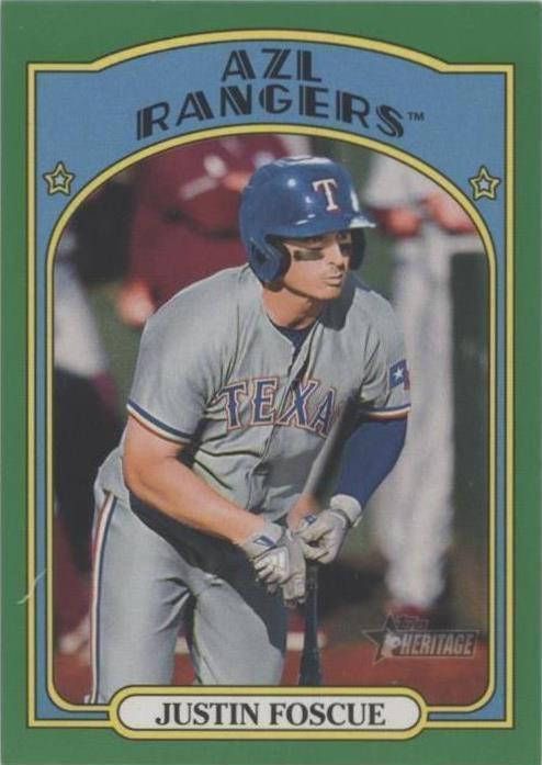 2021 Topps Heritage Minor League Edition - Justin Foscue #113 Green ...