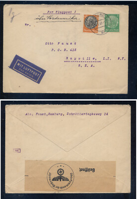 Germany large cover to US, Germany censor tape on back | eBay