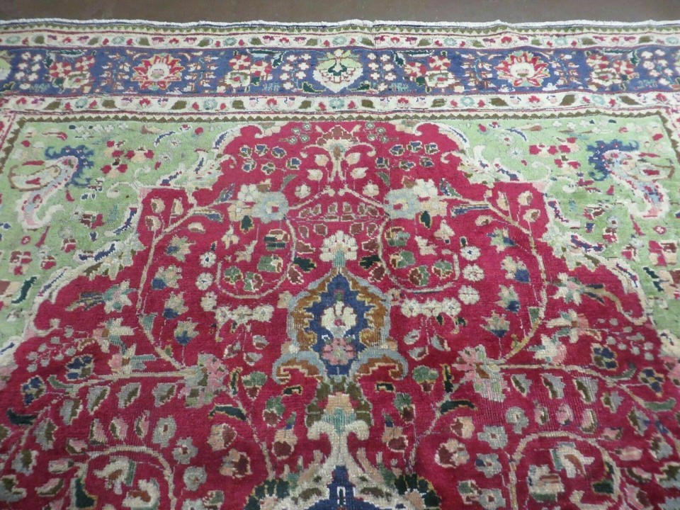 Oriental Rug 7x10, Red Blue and Green Rug Allover Floral Medallion ...