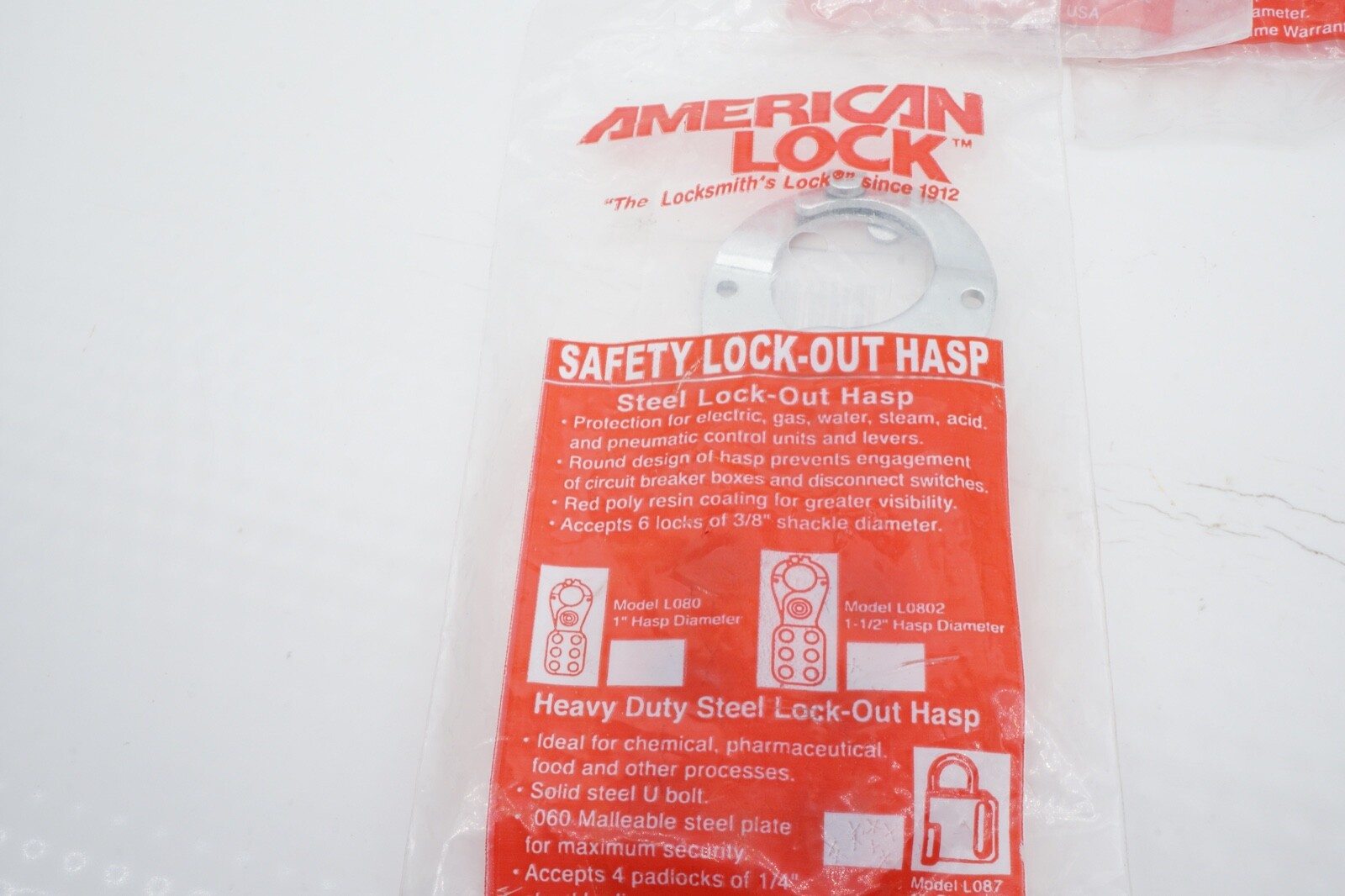 (4) Pack American Lock AL080 1" Safety Steel Lockout Hasp Hasps L080 ...