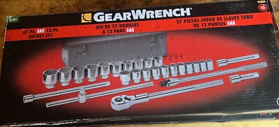 GEARWRENCH 27 Pc. 3/4" Drive 12 Pt. Standard Mechanics Tool Set, SAE ...