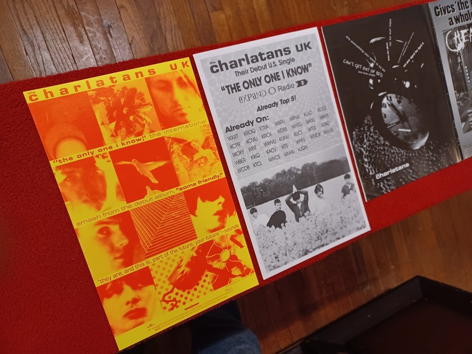 THE CHARLATANS - 1990 & 1994 US Three(3) Full-Page Single Release Ads ...