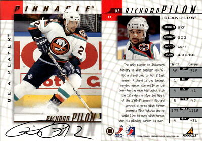 1997-98 Be A Player Autographs #81 Rich Pilon - NM-MT | eBay