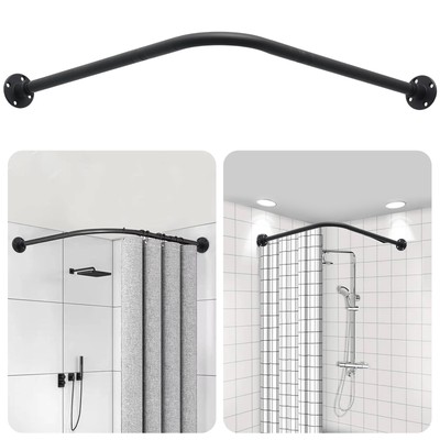 L Shaped Shower Curtain Rod, Adjustable Corner Shower Rod(23.6"-54.3 ...