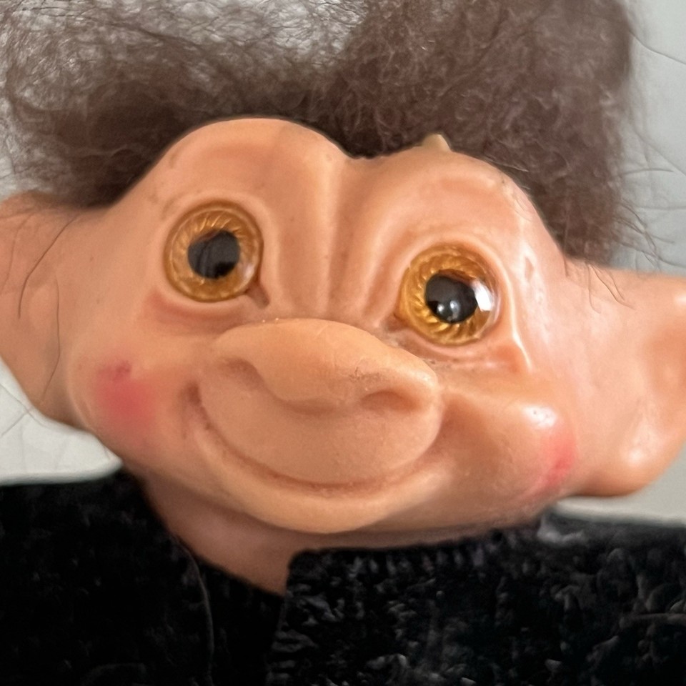 VINTAGE 1960s DAM SCANDIA TROLL - Brown HAIR, Spiral EYES! Graduation ...