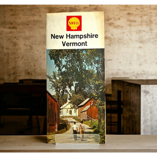 Vintage 1964 Shell Gasoling Oil Co. Touring Road Map of New Hampshire ...