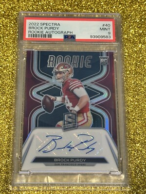PSA 9 2022 PANINI SPECTRA BROCK PURDY ROOKIE AUTOGRAPH /99 SILVER PRIZM ...