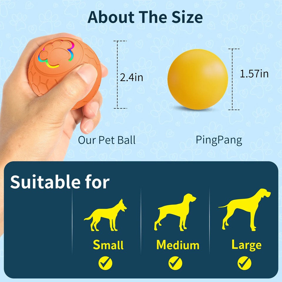 USB Electronic Smart Dog Toy Ball Interactive Pet Automatic Moving Ball ...