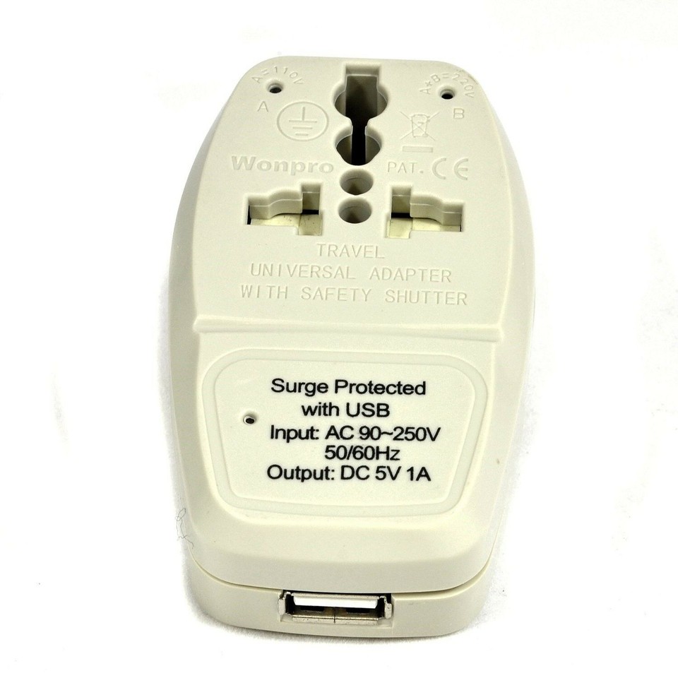 OREI Switzerland Type J Travel Plug Adapter 3in1 w USB & Surge ...