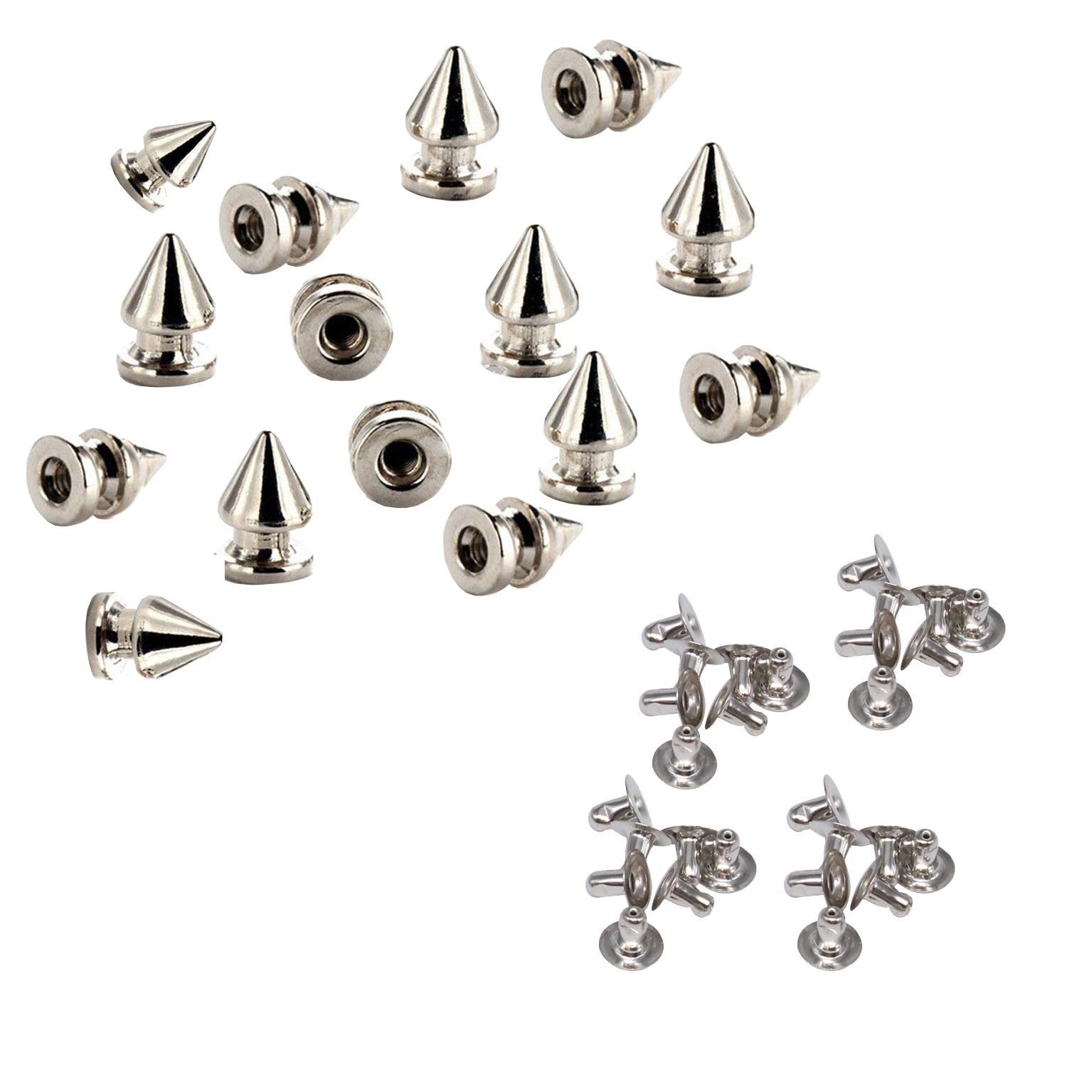 Punk Spike Studs with Brass Pins DIY for Handbags Leather Jacket Clothing 100pcs | eBay UK