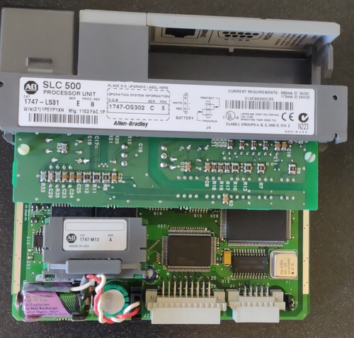Allen Bradley SLC5/03 1747-L531 SER E w/ 1747-M13 Memory Module SLC500 ...