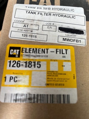 CATERPILLAR 126-1815 1261815 TRANSMISSION FILTER ...