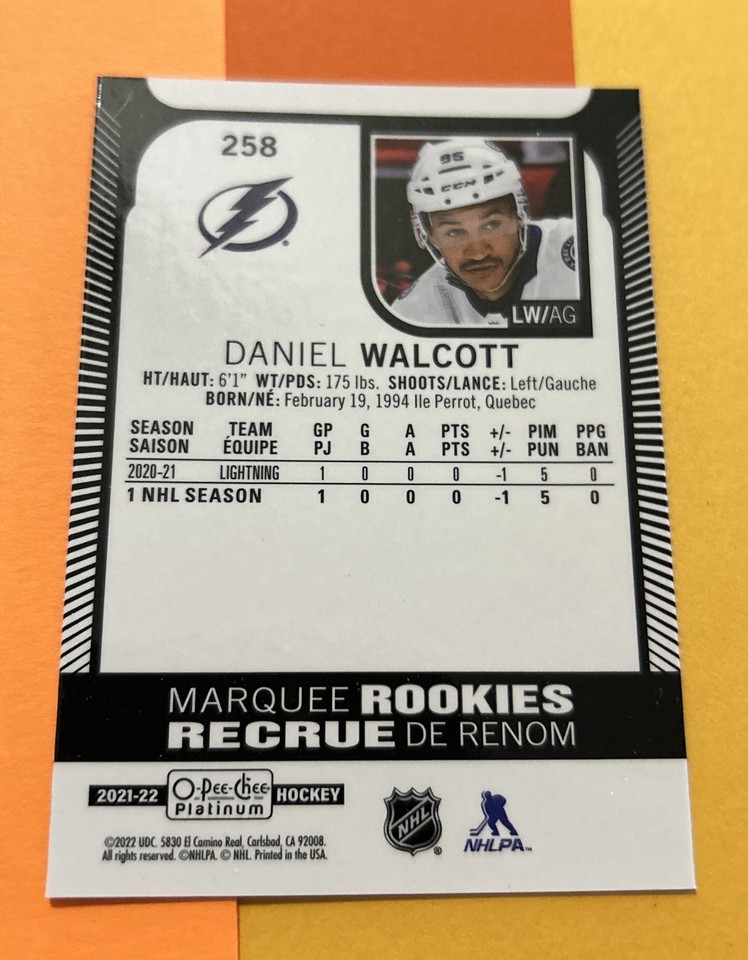 2021-22 O-Pee-Chee OPC Platinum Base Marquee Rookies #258 Daniel ...