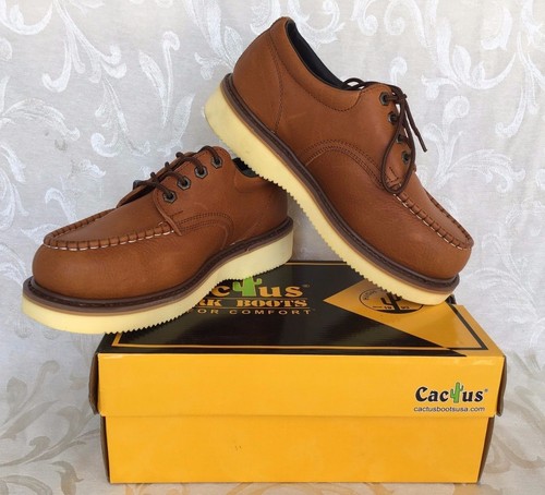 Cactus Men's 422M LT. BROWN Leather Work Boots or Casual 4" Low Cut ...