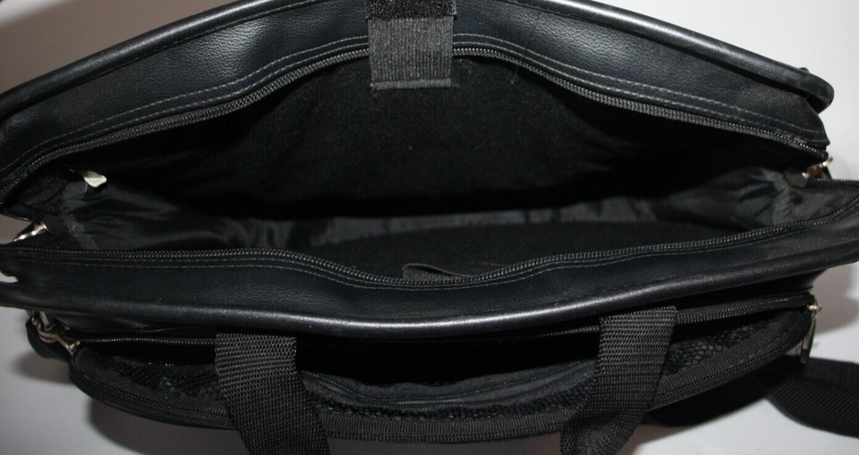 Targus Leather Laptop Computer Messenger Bag Black Shoulder Strap Model ...