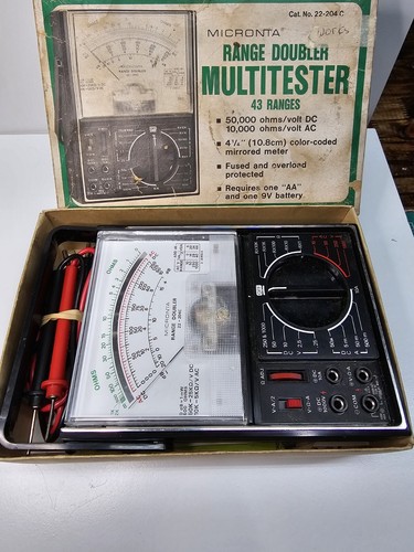 Micronta 22-204-C Range Doubler Multitester/Multi-Meter 43 Ranges w/Box ...