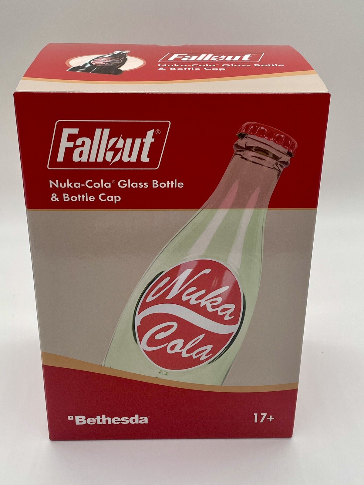 Official Fallout Nuka Cola Glass Bottle & 10 Bottle Caps Replica Rocket ...