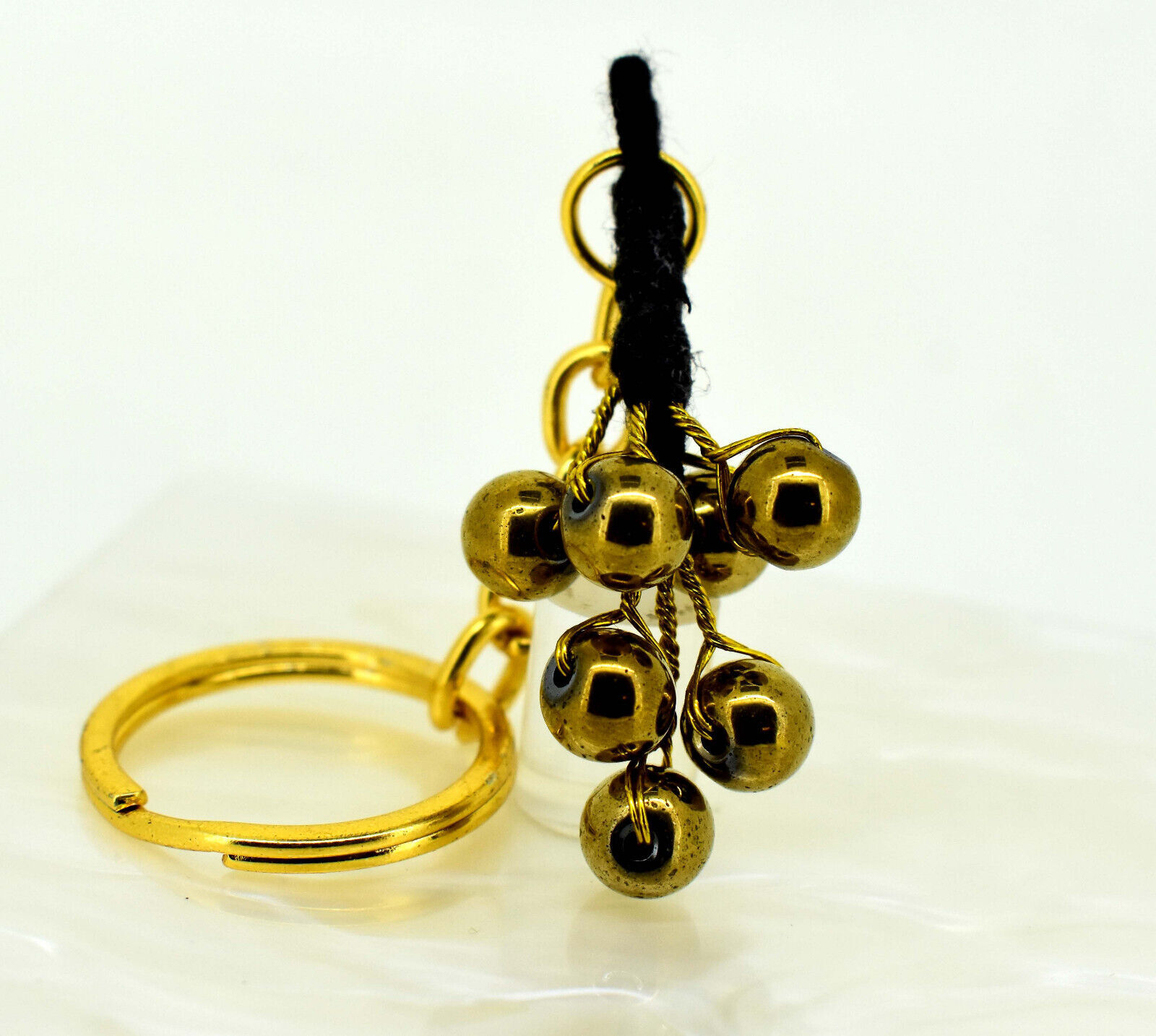 7 Pcs Natural Golden Pyrite Keychain Handmade Religious Sparkling Key ...