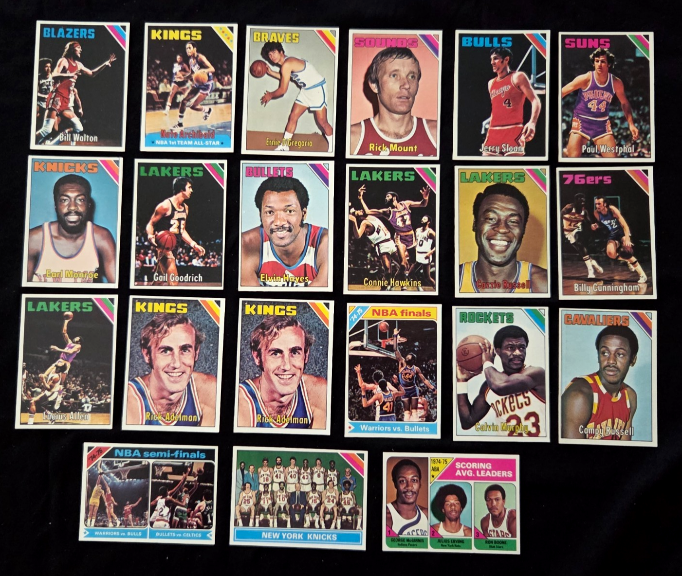 1975-76 Topps Basketball LOT OF 21 Cards. all cards ex+ to nm/mint | eBay