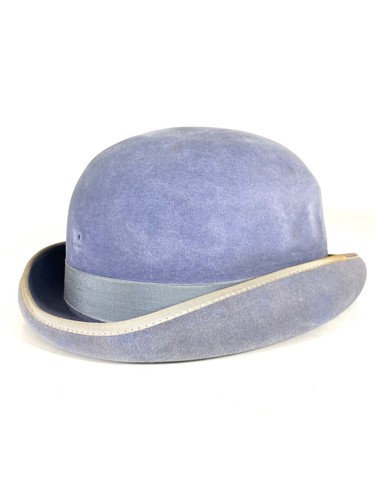 RARE Original 1960's-mid 70's PAN AM Blue Stewardess Bowler Hat *READ ...