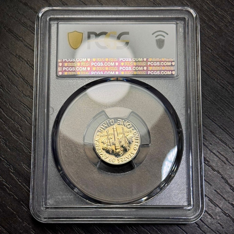 PR68 1954 10C Roosevelt Silver Proof Dime, PCGS Trueview- Rainbow Toned ...