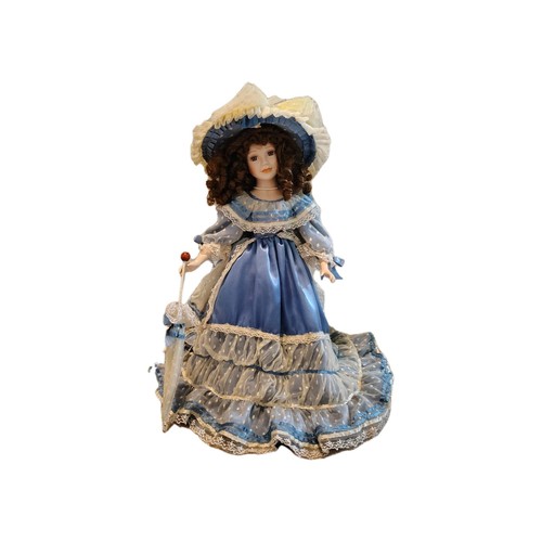Traditions Doll Collection 24" Victorian Porcelain Doll Curly w/Stand ...