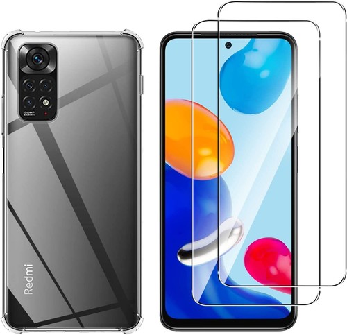 For Xiaomi Redmi Note 11S Case Clear Shockproof Cover & Glass Screen ...