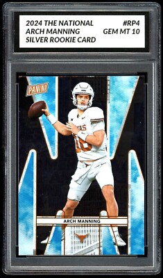Graded 10 ARCH MANNING SILVER RC Rookie Card 2024 NATIONAL PROMO PACK # ...