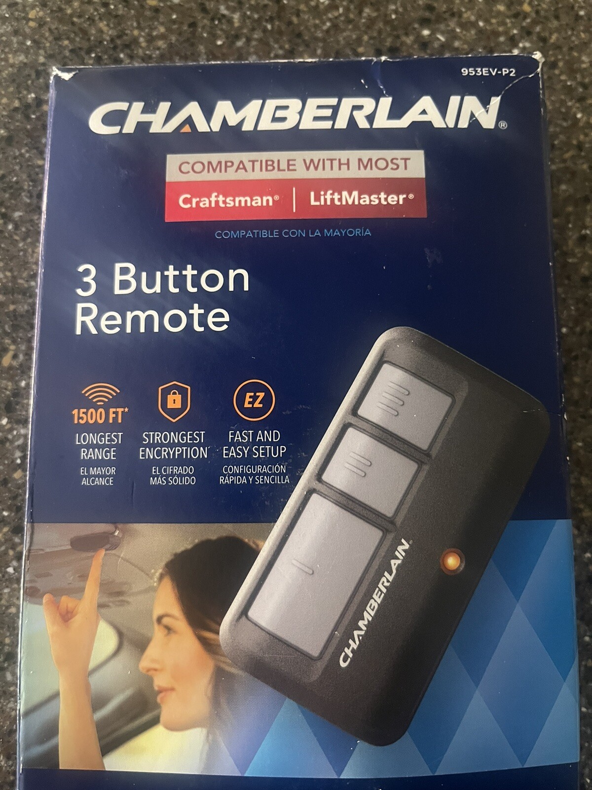 Chamberlain 953EV-P2 3-Button Garage Door Remote Control | eBay