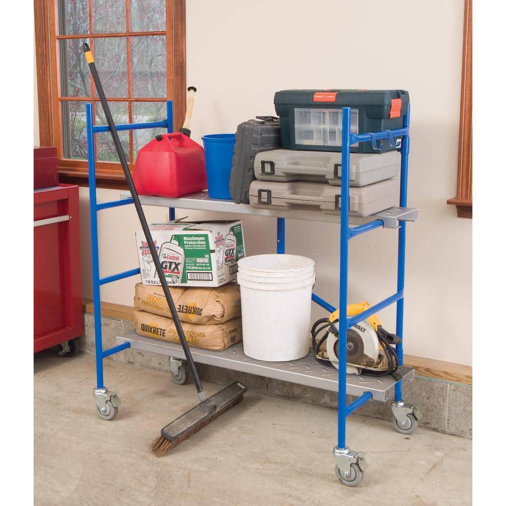 Portable Rolling Scaffold 4.1 ft H x 3.8 ft W 500 lb Load 2 Platforms ...