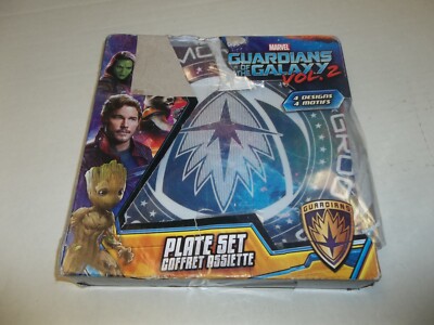 Marvel Guardians of the Galaxy Vol. 2 Plate Set 4 Square Melamine ...
