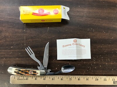 Kissing Crane Burnt Bone Camp Tool Hobo Pocket Knife Camping Scout | eBay