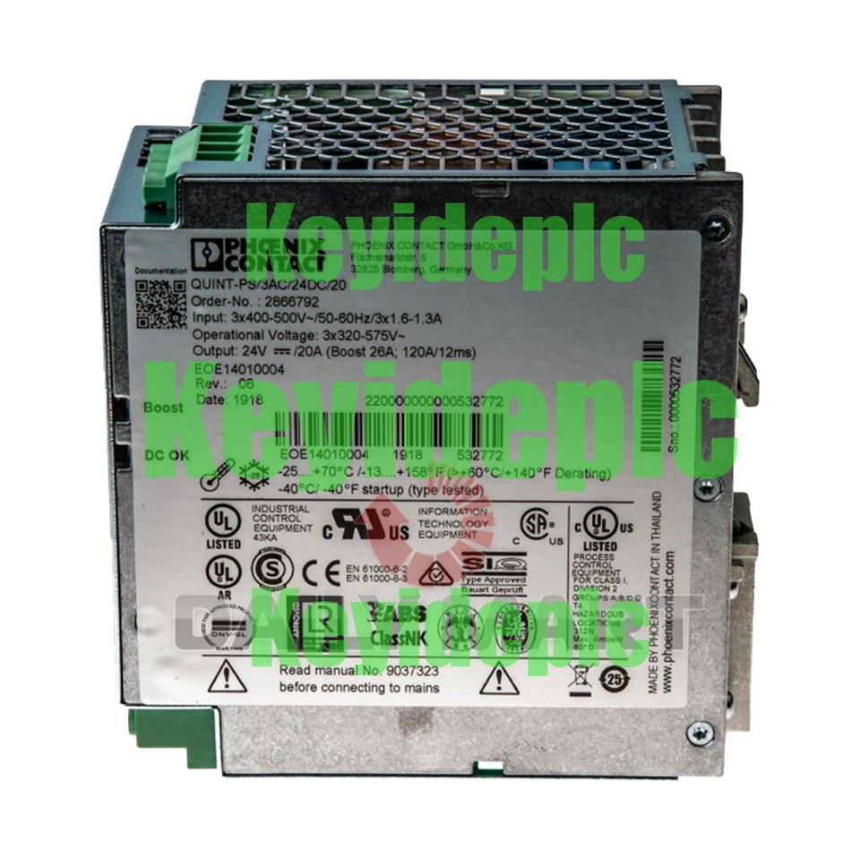 New In Box PHOENIX CONTACT QUINT- PS /3AC/24DC/20 ( 2866792 ) Power ...