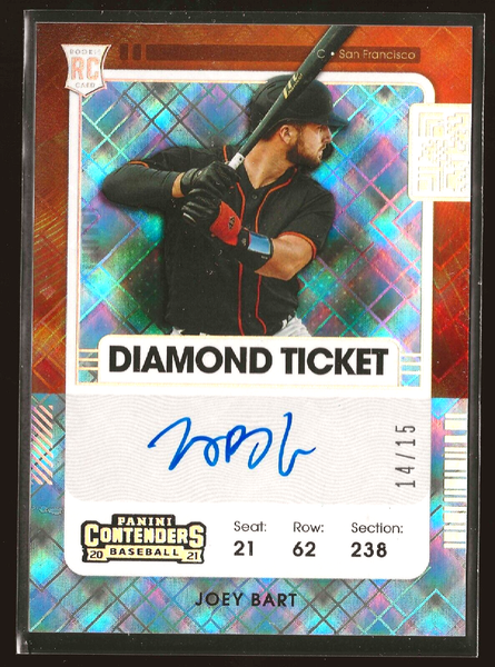 2021 Panini Contenders - Rookie Ticket Diamond Ticket #145 Joey Bart ...