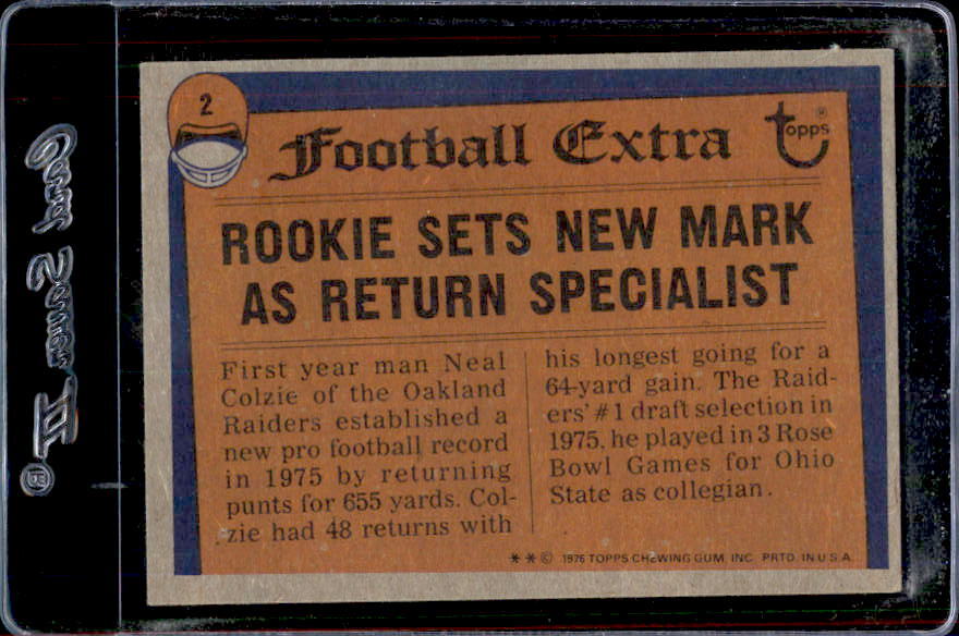 1976 Topps #2 Record Breaker Neal Colzie - Nice Card! | eBay