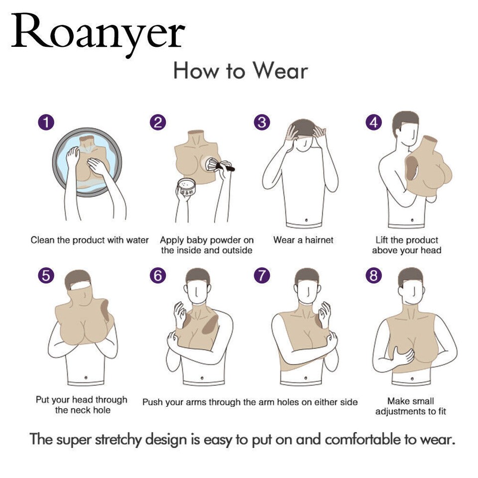 Roanyer Silicone East-west Breast Forms E Cup Fake Boob for ...