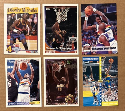 DIKEMBE MUTOMBO VINTAGE NBA HALL OF FAME SIX (6) CARD BASKETBALL LOT ...