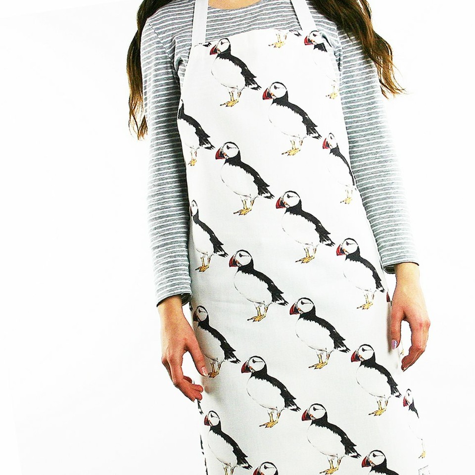 PUFFIN PATTERN APRON. British Wildlife Gifts. Animal . Birds. Scottish ...