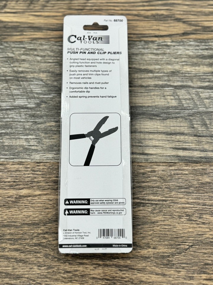 Cal Van Tools #68700 Multi-Function Body Clip Push Pin Pliers | eBay