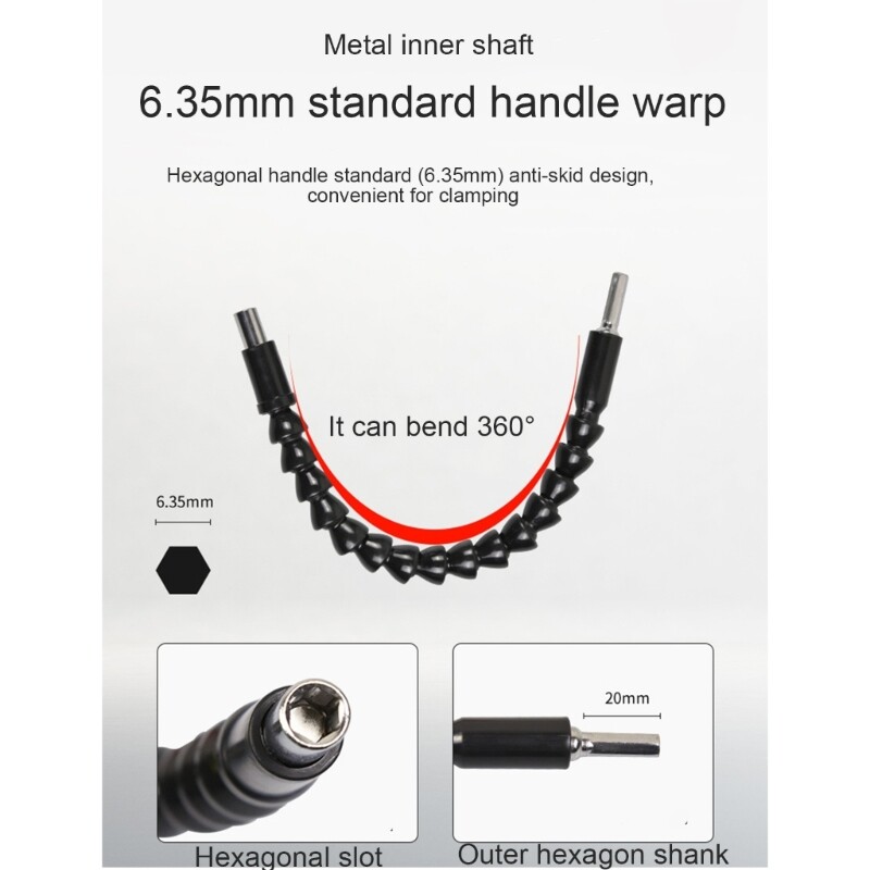 Electric Drill Flexible Connecting Screwdriver Head Set Power Tool ...
