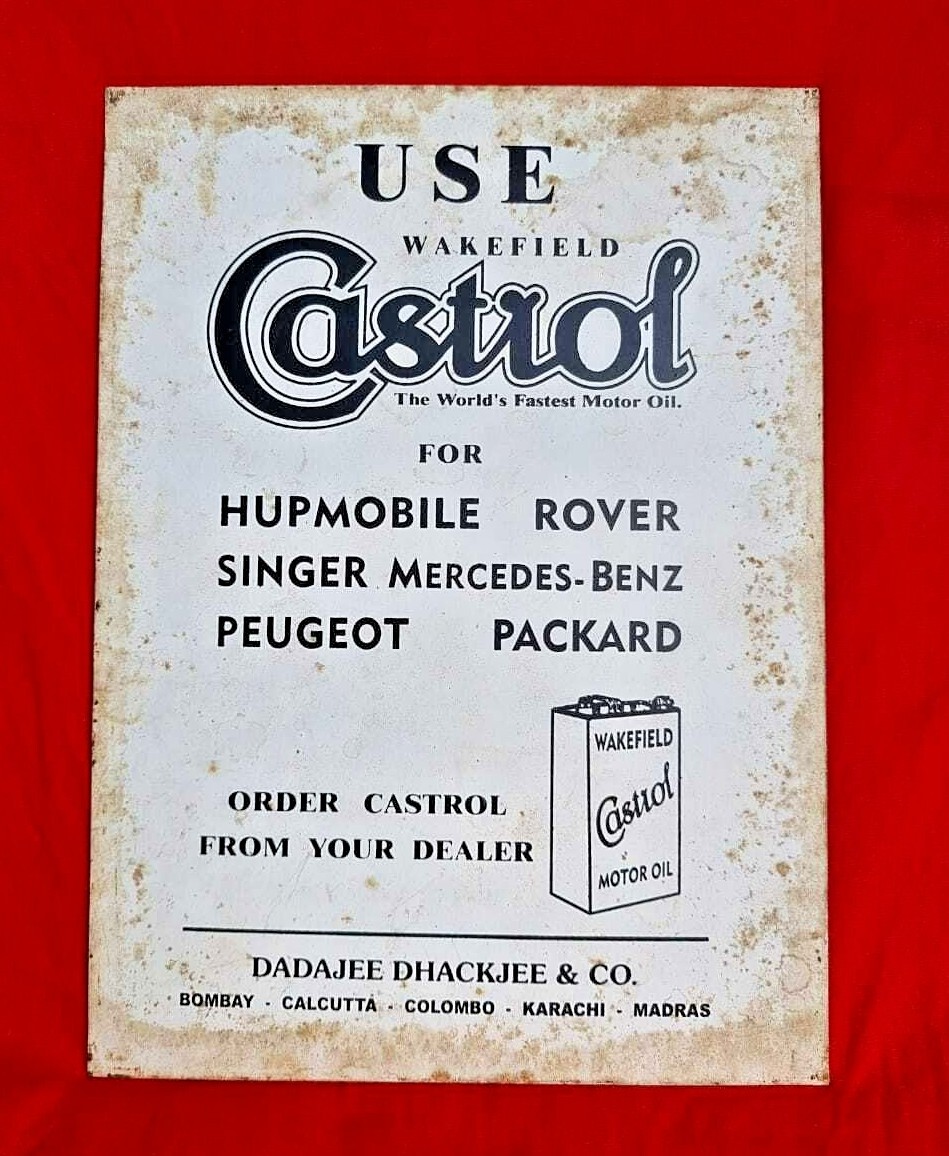 Original 1930's Old Vintage Antique Very Rare Castrol Oil Ad. Tin Sign ...