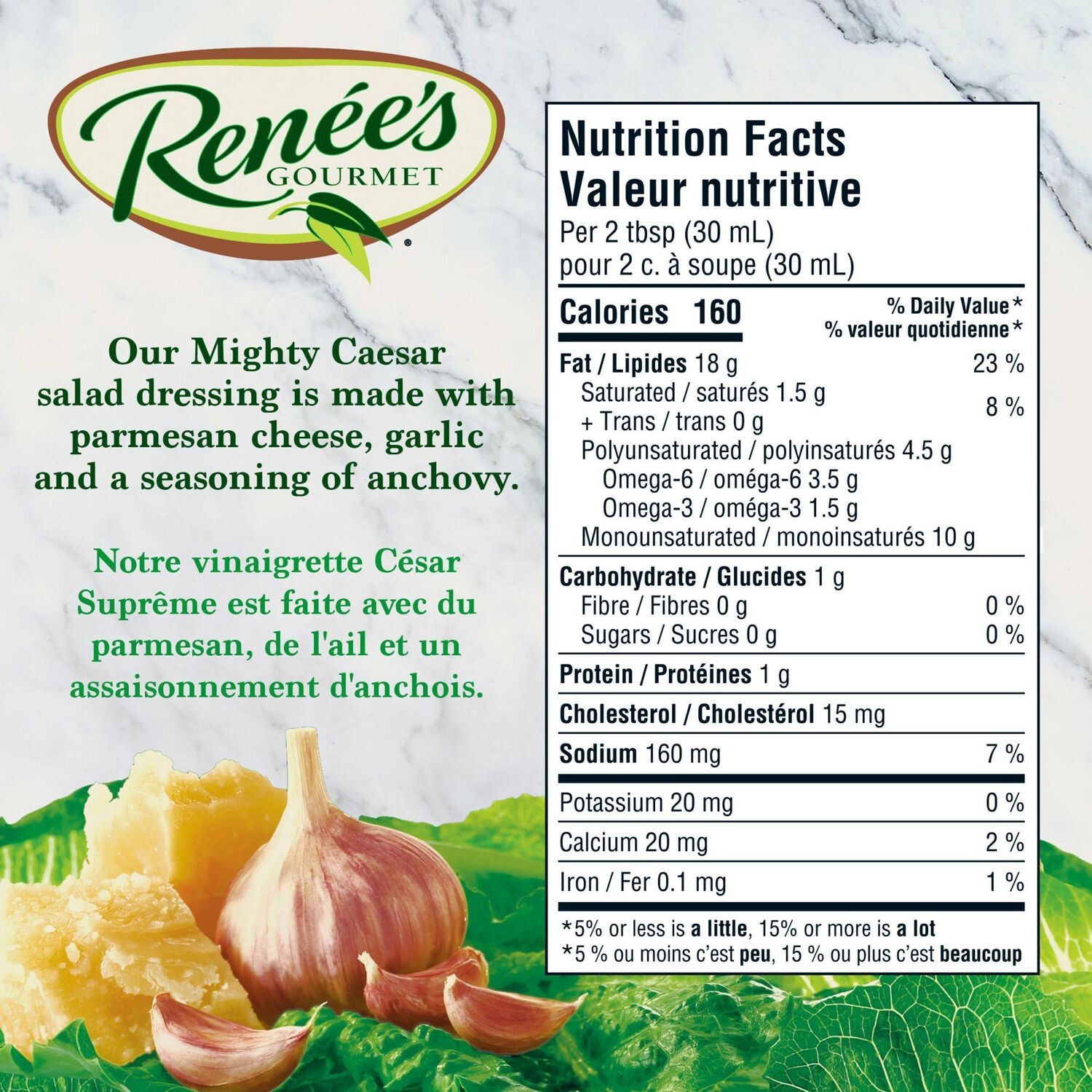 2 Jars of Renee’s Mighty Caesar Salad Dressing & Dip 355ml Each - Free ...