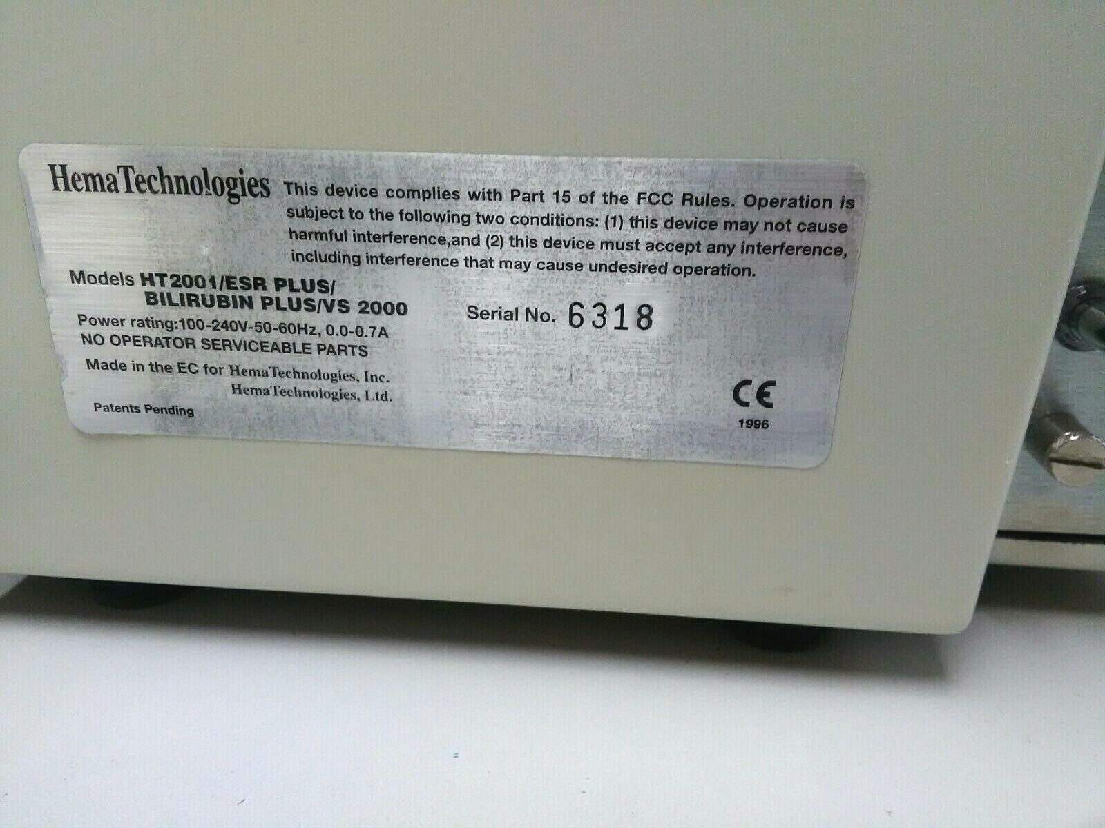 HemaTechnologies ESR STAT PLUS analyzer Model HT2001 (L3) | eBay